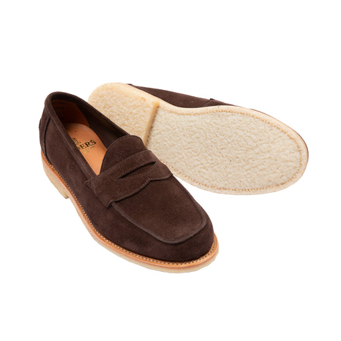 Sanders Edwin Penny Loafer in Mocha Suede – Dick's Edinburgh