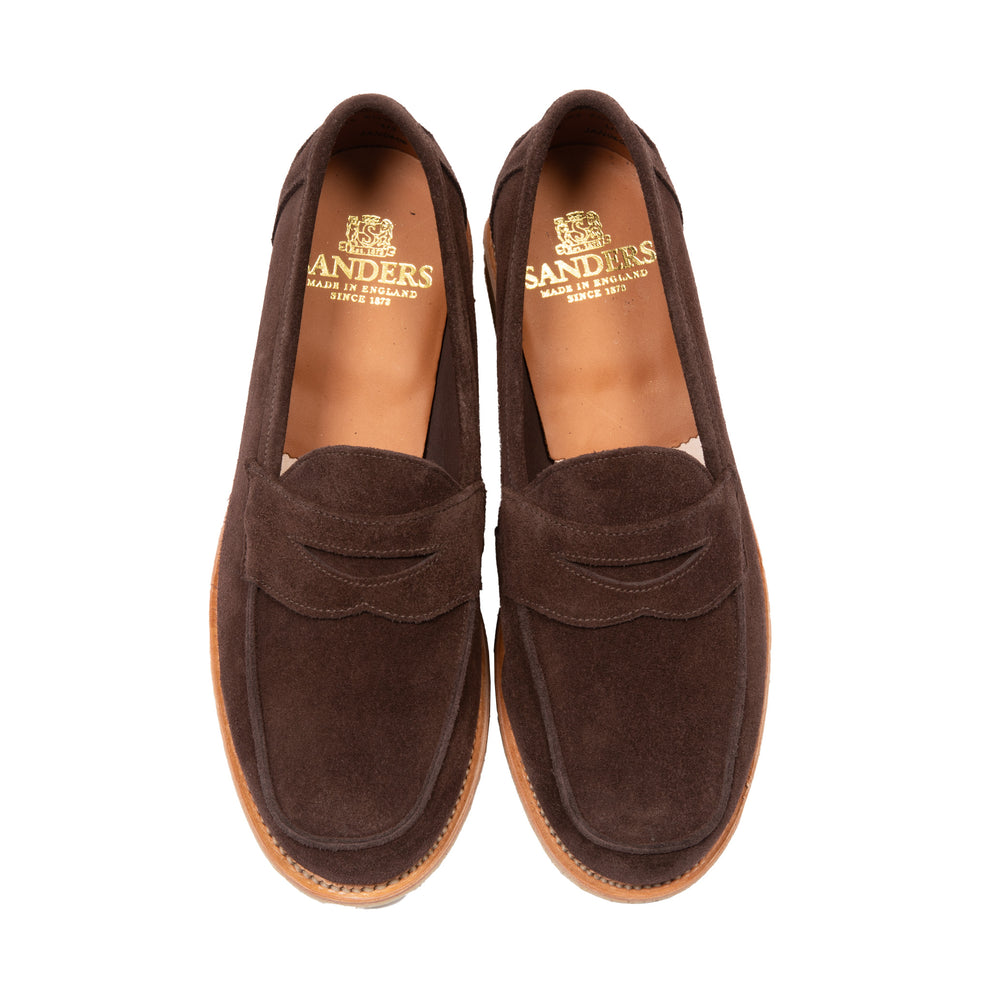 Sanders Edwin Penny Loafer in Mocha Suede – Dick's Edinburgh