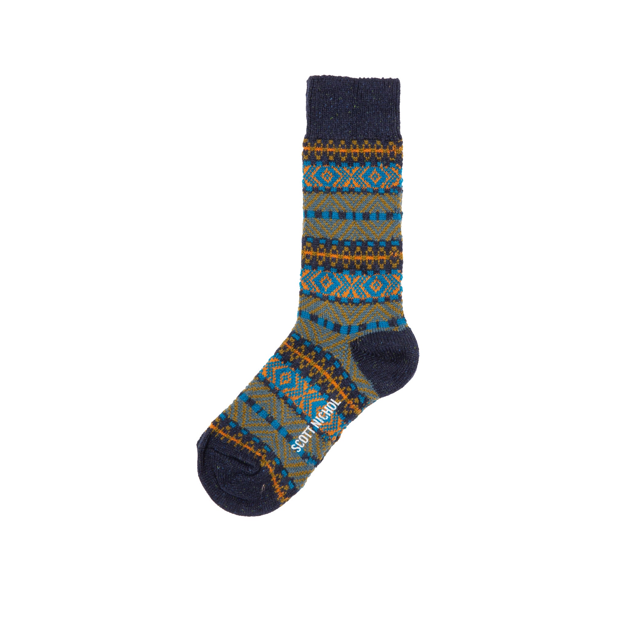 Scott Nichol Beck Fairisle Socks in Navy Fleck – Dick's Edinburgh